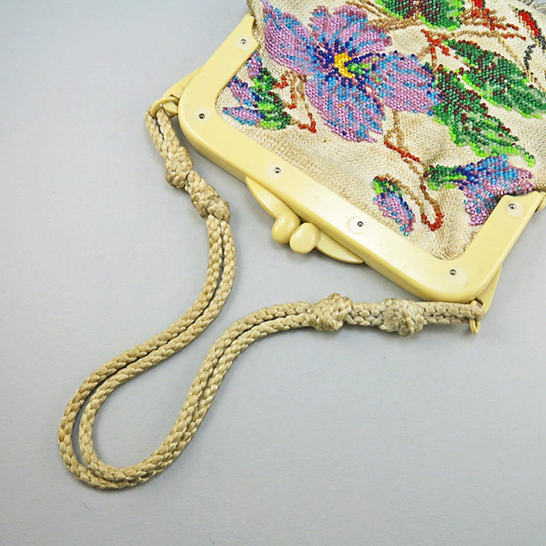 Vintage Beaded Purse Floral Purse Vintage Handbag Vintage - Etsy