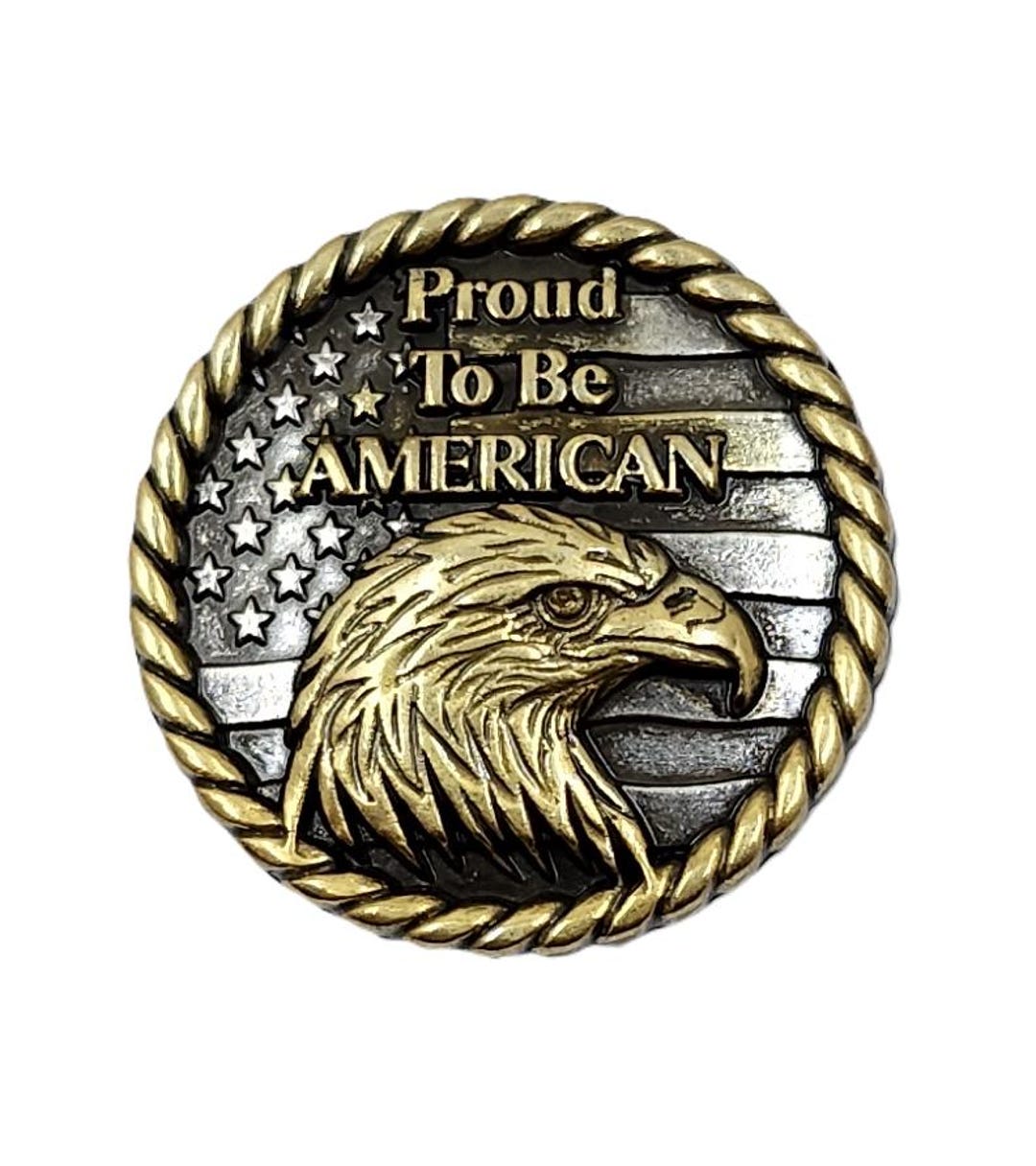 American Flag Bald Eagle Concho: Silver & Gold Finish, 1.25" - Etsy