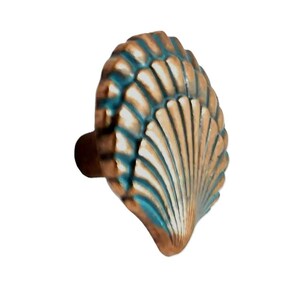 Seashell Cabinet Knob Door Drawer Pull Nautical Coastal Ocean Beach Home Kitchen Decor Copper ...