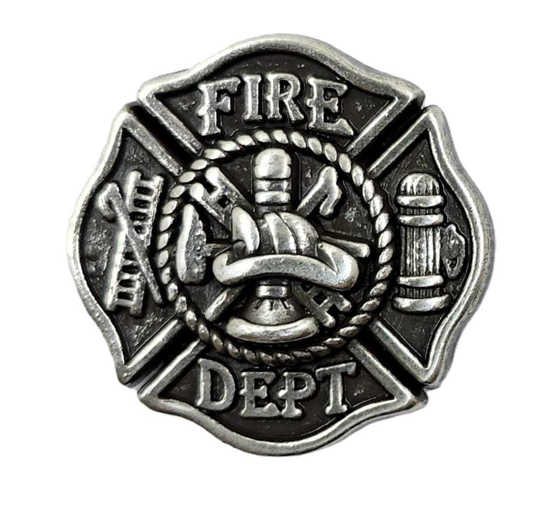 Maltese Cross Fire Department Firefighter Concho Screw Back Leather ...