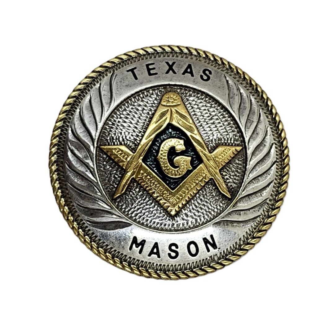 Texas Mason Concho: Silver/gold Masonic Emblem, Screw Back (1 3/4 ...