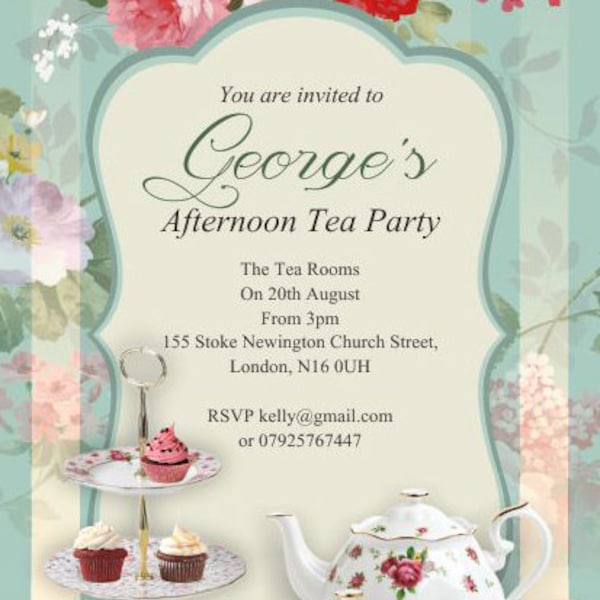 Afternoon Tea Invitations - Etsy UK