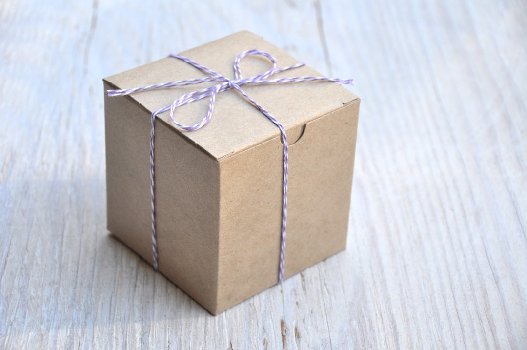 100 Kraft 4x4x4 Box One Piece With Tuck Lid Gift Favor / Cupcake Box - Etsy