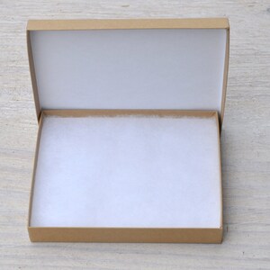 10 Kraft 7x5.5x1 Gift Jewelry Necklace Boxes With Cotton Fill ...