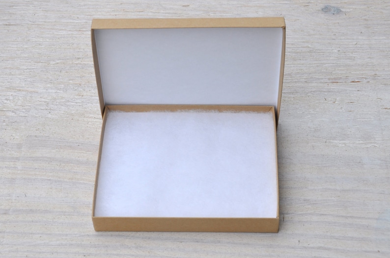 10 Kraft 7x5.5x1 Gift Jewelry Necklace Boxes With Cotton Fill ...