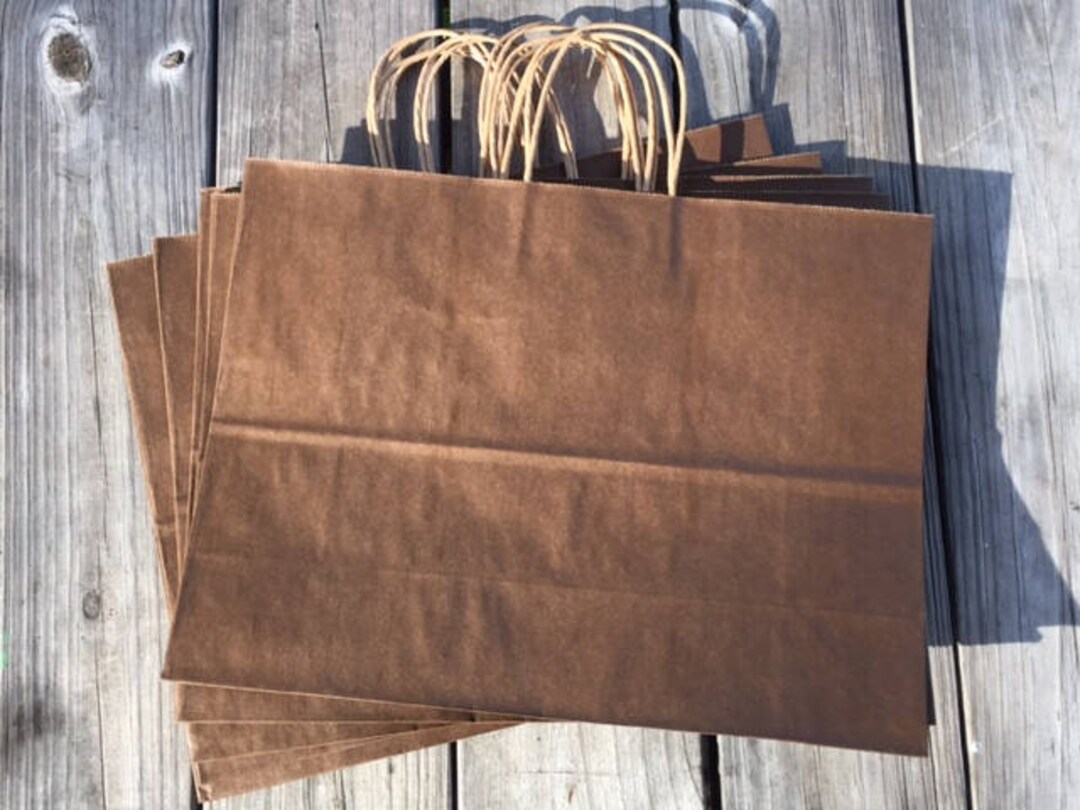 20 Pack Large Chocolate Brown Gift Bags/16"x6"x12" Brown Gift Bags ...