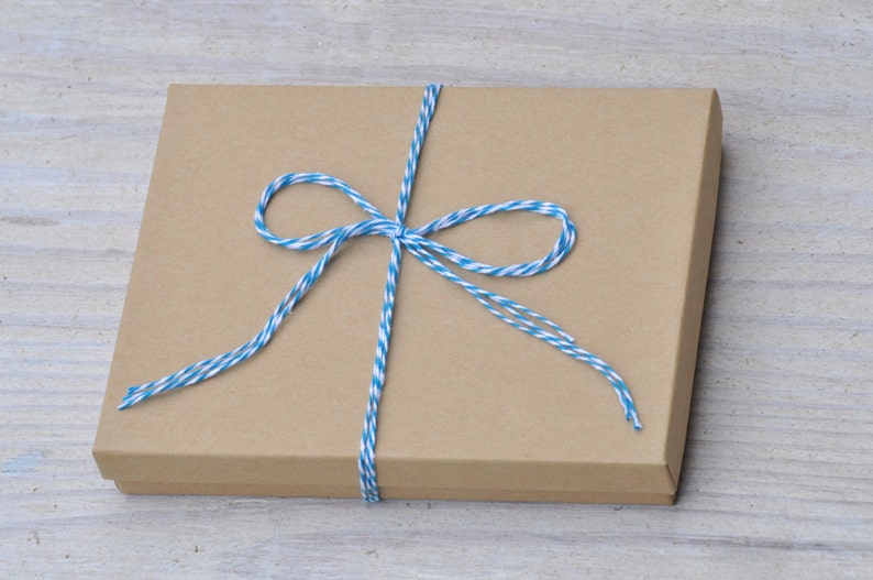 10 Kraft 7x5.5x1 Gift Jewelry Necklace Boxes With Cotton Fill ...