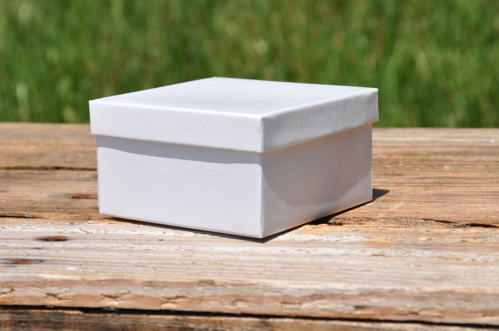 50 Pack White Gloss 3.5x3.5x2 Deep Jewelry Favor Boxes Square With ...