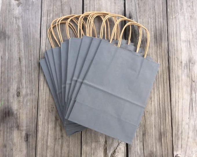 50 Pack Gray Gift Bags/wedding Welcome Bags 8x4x10/grey Gift Bags ...
