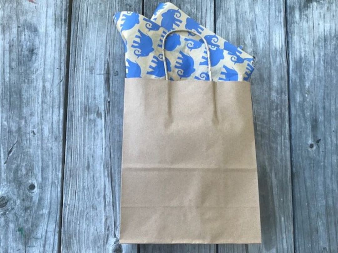 50 Pack - Kraft Paper Handle Bags(8x4x10) - Etsy