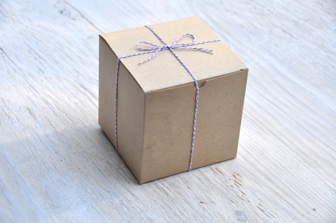 25 Kraft 6x6x6 Box One Piece With Tuck Lid Gift Favor Box - Etsy