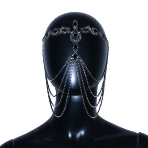 Black Rhinestones Tassel Mask Chain,chain Masquerade Mask,rhinestone ...