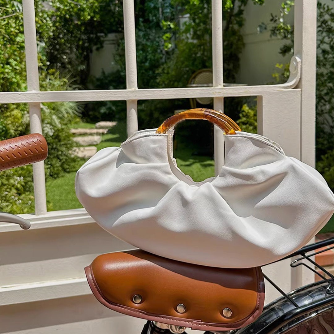 PU Leather Ruched Bag With Ring Handles Women Fashion - Etsy