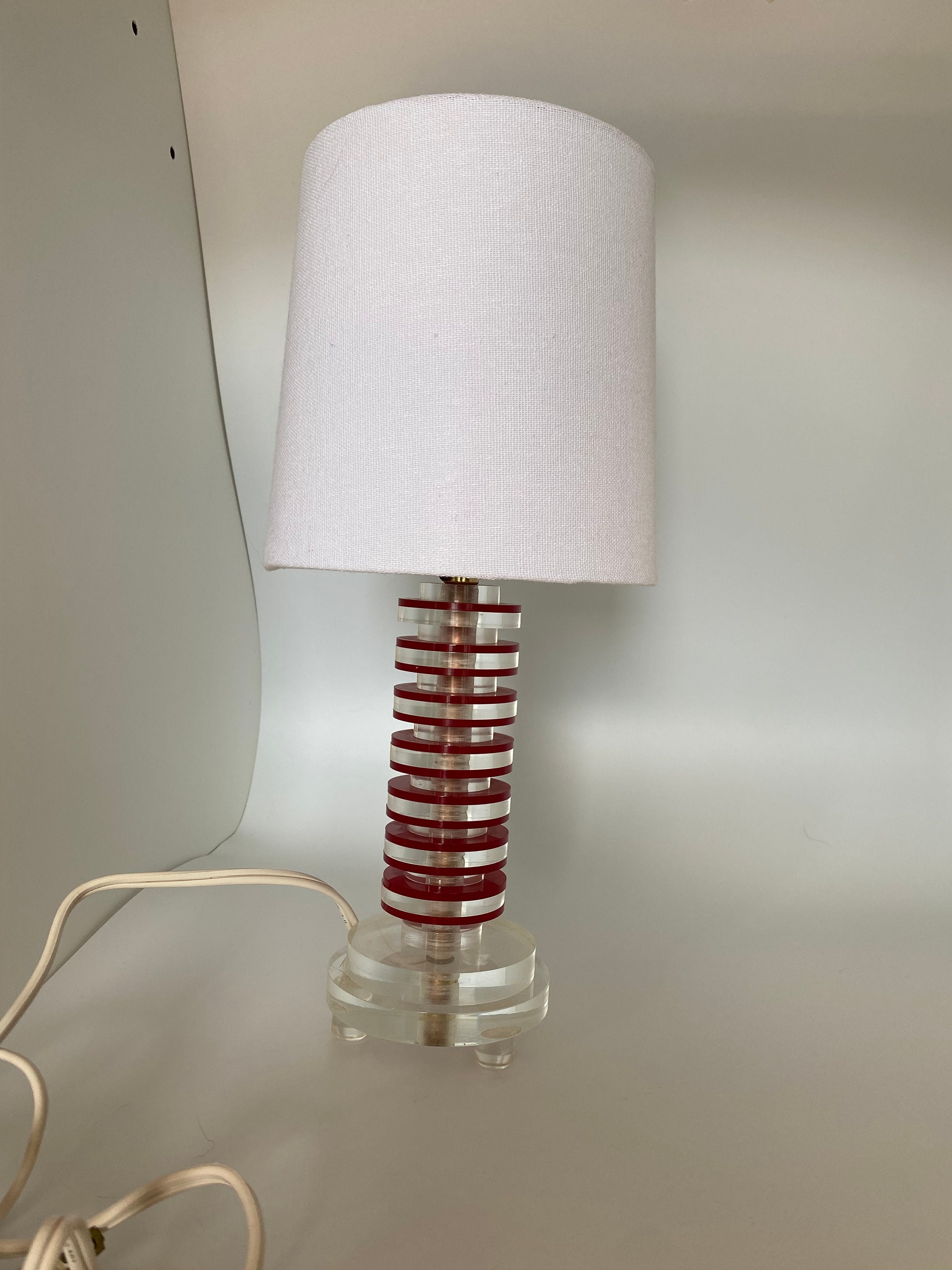 1950 Vintage Lucite Stacked Plates Disc Lamp - Etsy