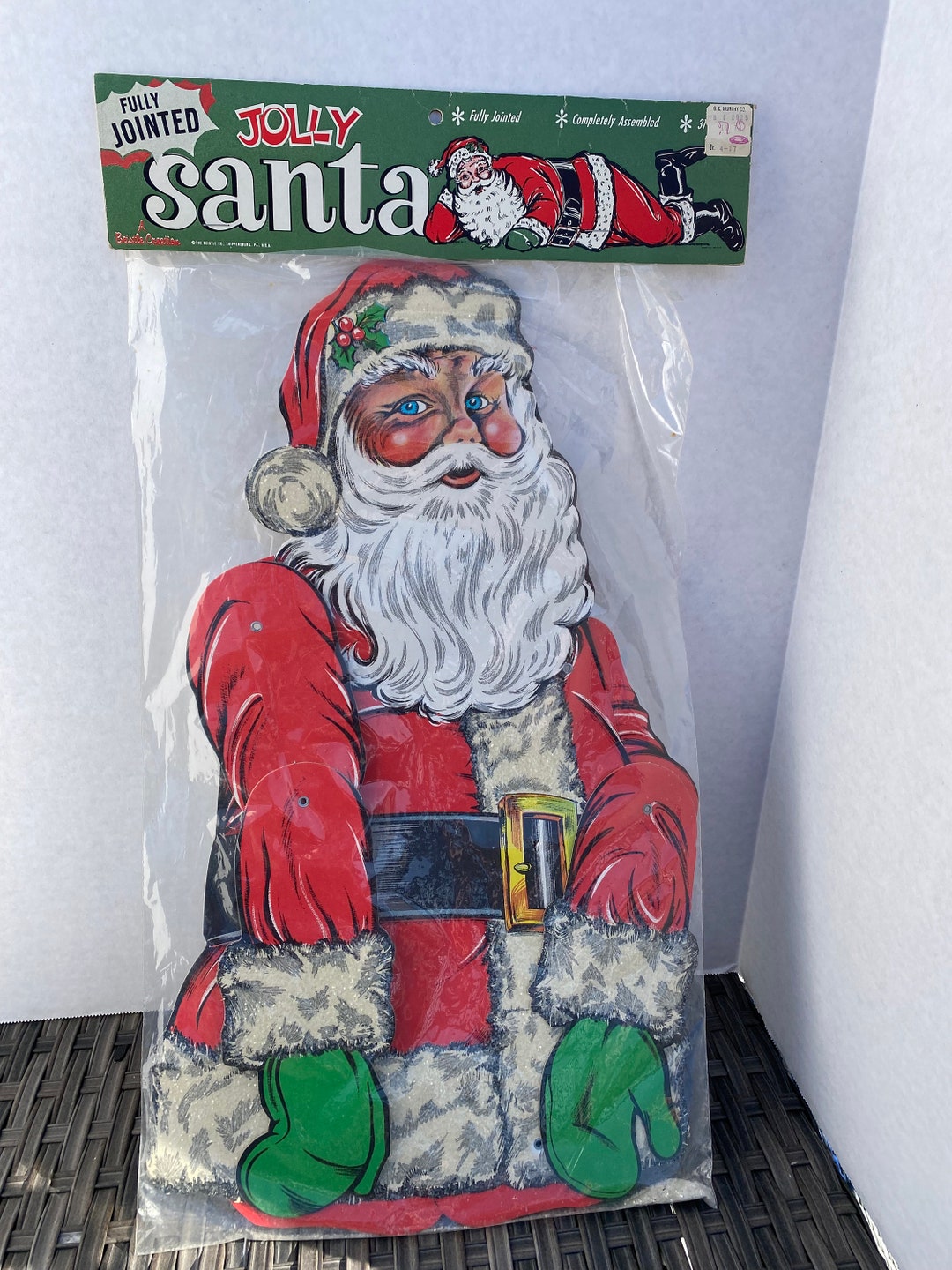 Santa Claus Cardboard Cut Out Fully Jointed in Original Packaging ...