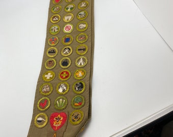 Boy Scout Sash With 33 Merit Badges, BSA Sash With 20 Merit Badges and ...