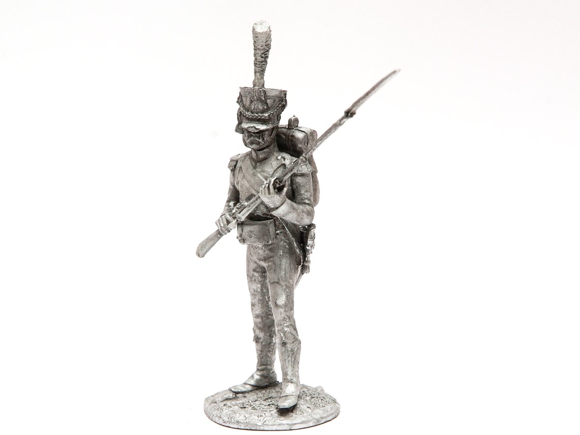 Tin 54mm Napoleonic. Light Infantry Vaulter 1:32 Scale Pewter Sculpture ...