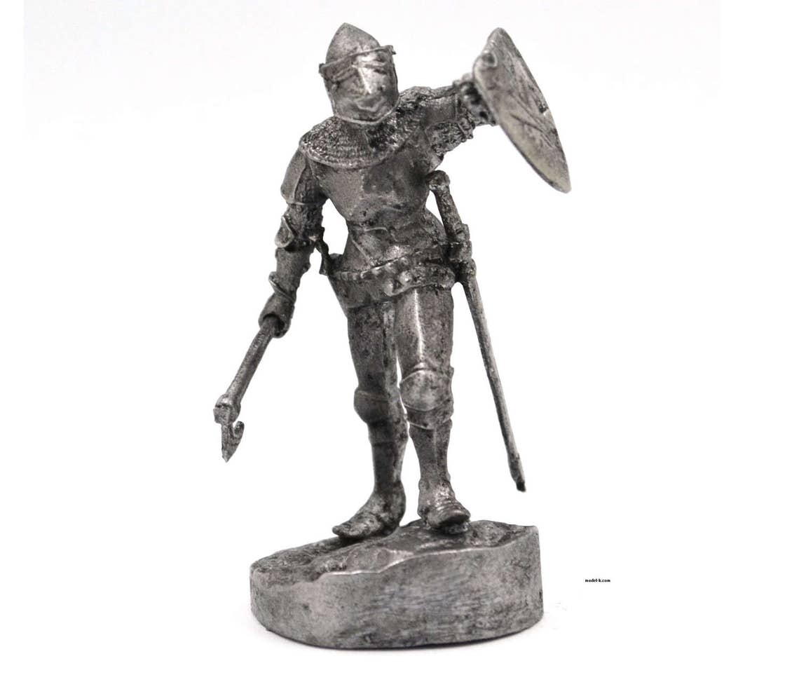 Tin 54mm Soldier France. Knight With Axe 14th Century - Etsy