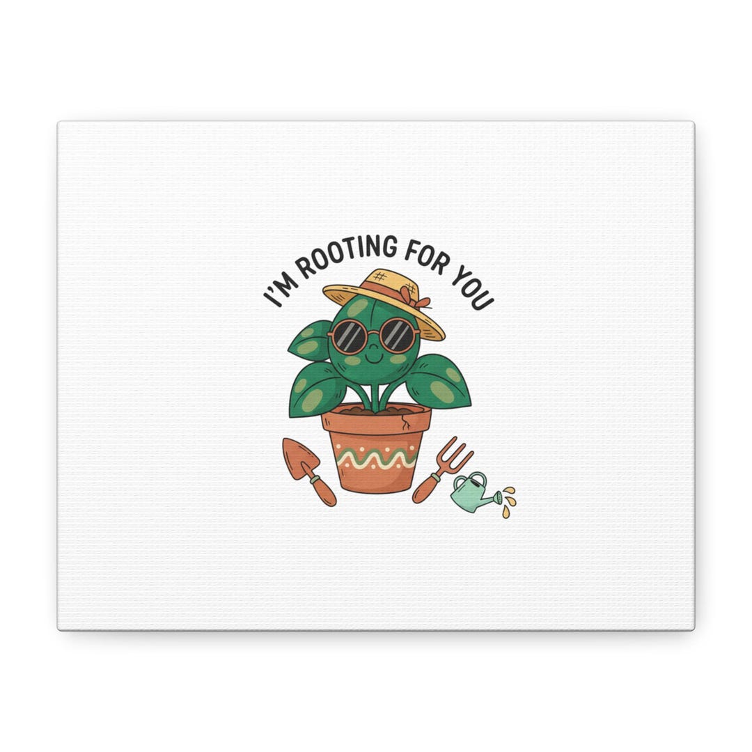 I’m Rooting for You Canvas, Plant Parent Pun Wall Art | Sage Cream ...