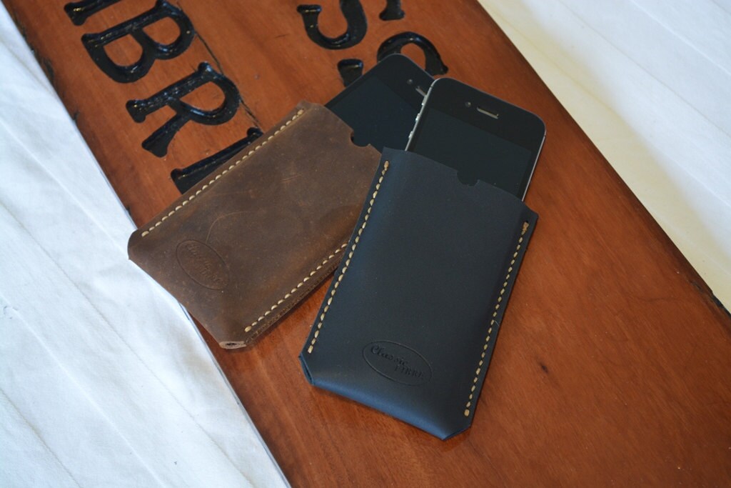 Hand Made Custom Leather Phone Pouch - Etsy