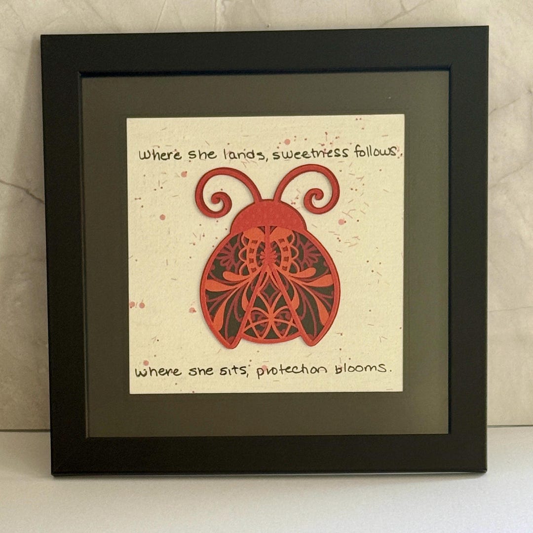 Layered Papercraft Ladybug Wall Art – Framed Lucky Charm - Etsy