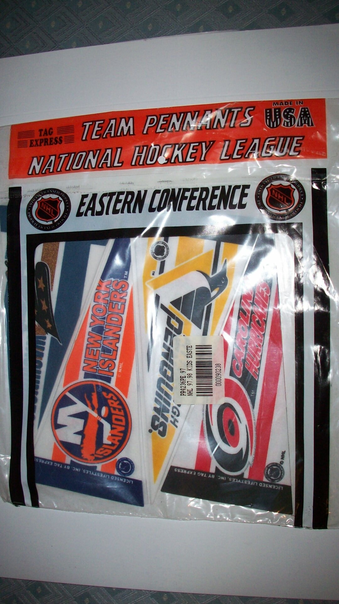 90s NHL Mini Pennants Eastern Conference Set of 13 4x9 Hockey Pennants ...