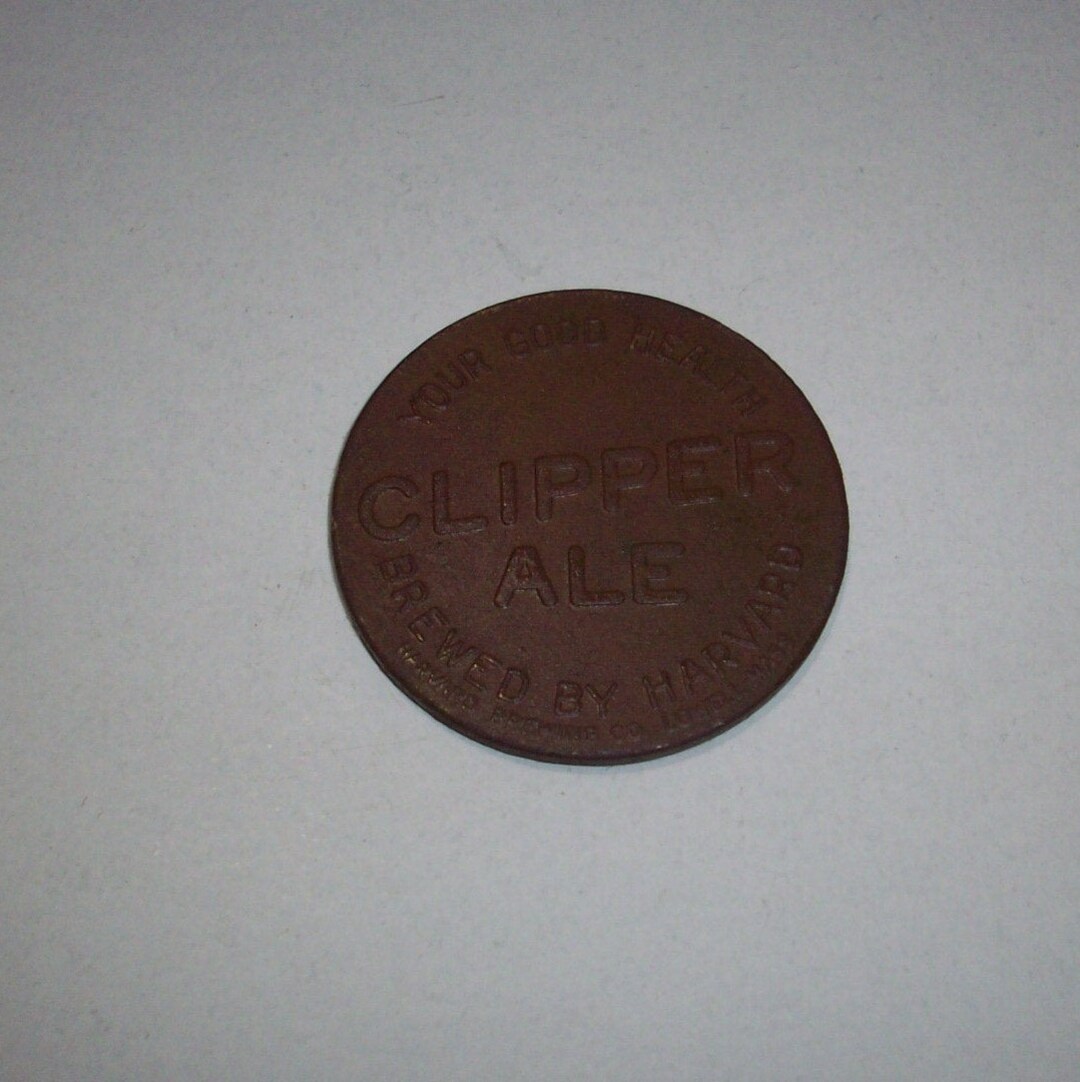 40s Clipper Ale Good Luck Advertising Token Harvard Brewing Company ...