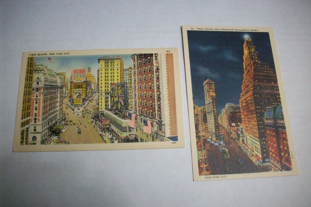 30s New York City Postcard Times Square Lot of 2 Different - Etsy