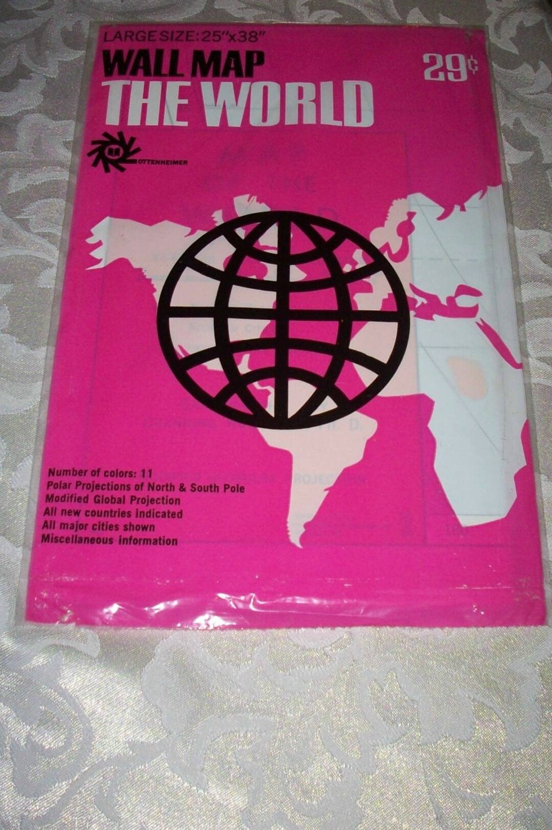 1964 Wall Map of the World 25 X 38 Sealed in Original Package - Etsy