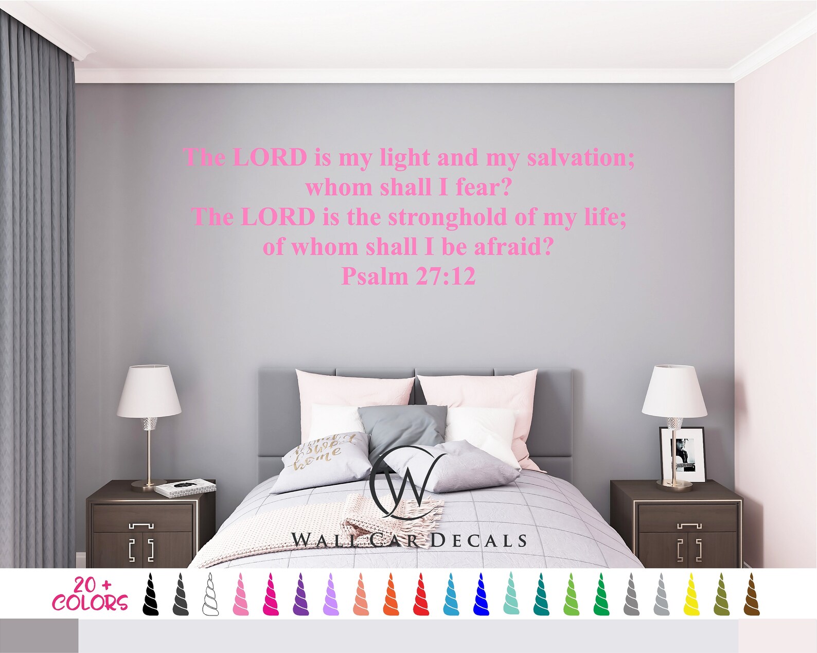 Psalm 27 Vinyl Wall Scripture Decal the Lord is My Light King - Etsy