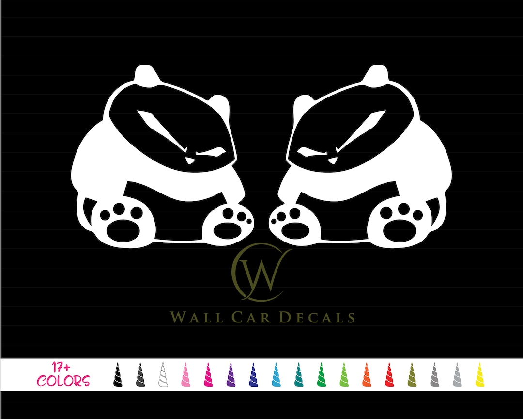 2 Panda Vinyl Decal 17 Colors - Multiple Size Choice - Custom Sticker ...