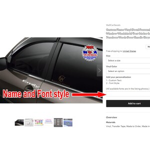 Custom Windshield Decal Personalized Letters Numbers Car - Etsy