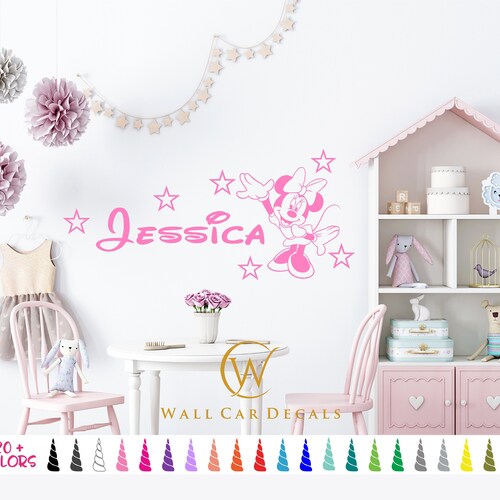 Personalized Name Wall Decal Minnie Mouse Wall Decal | Etsy