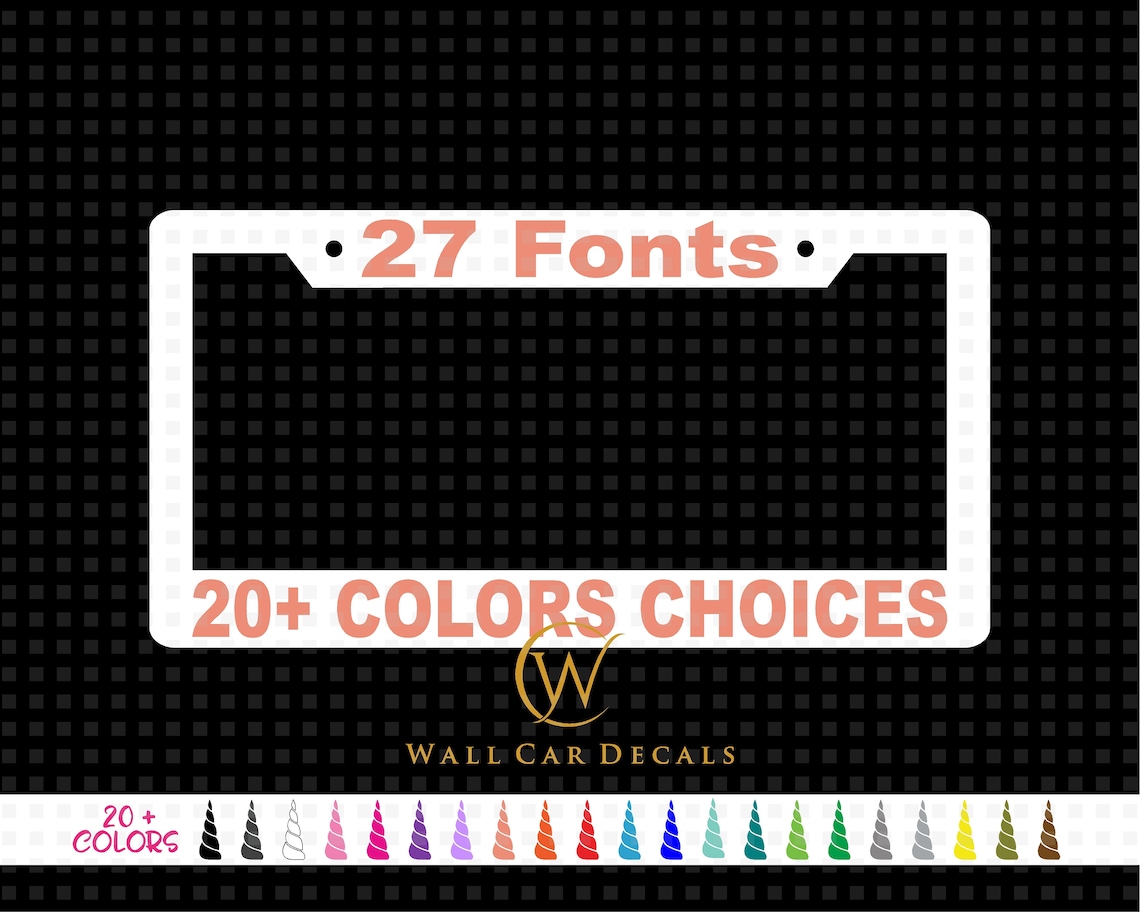 White Custom License Plate Frame Personalized Text - Etsy