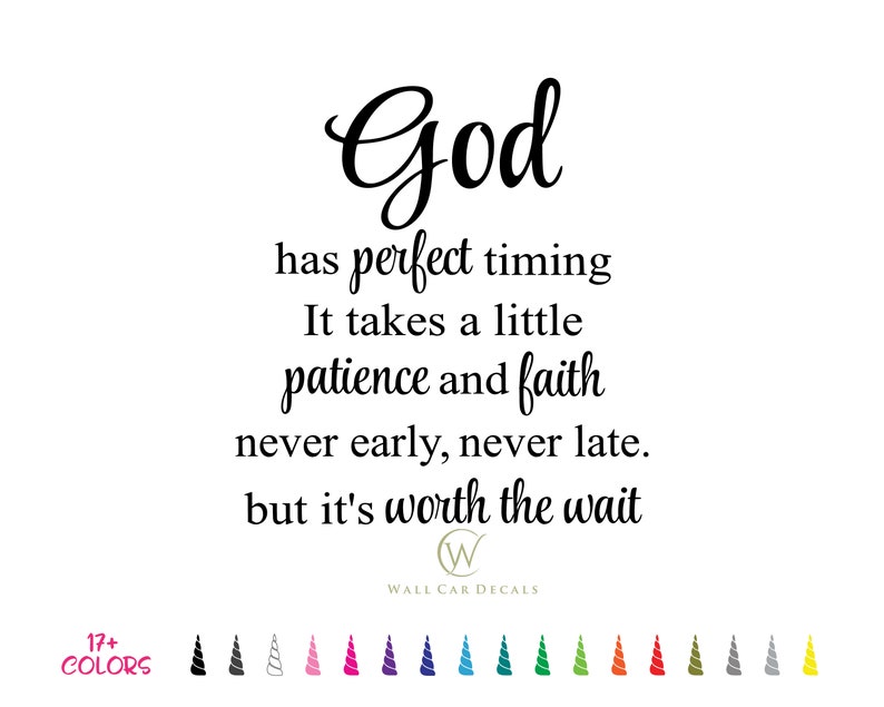 God Has Perfect Timing Vinyl Wall Decal Custom Decoration - Etsy