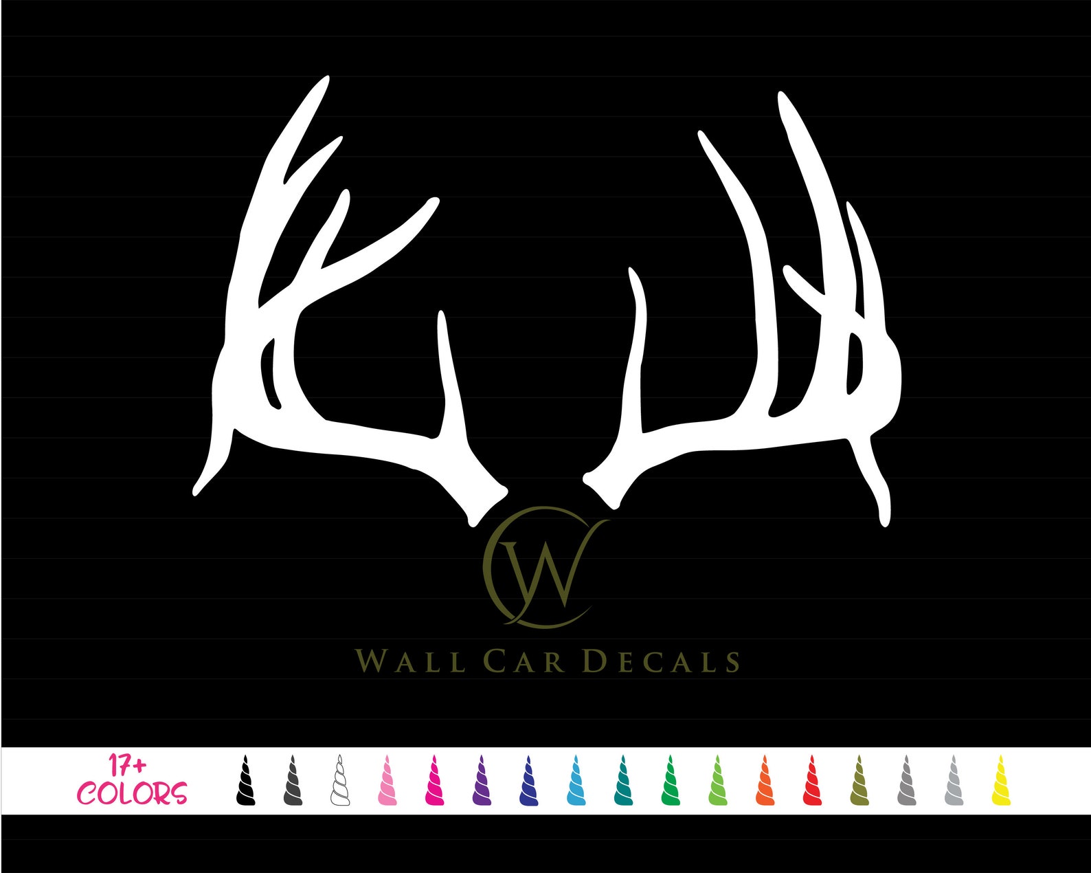 Deer Antlers Vinyl Decal. 17 Colors Multiple Size Choice - Etsy