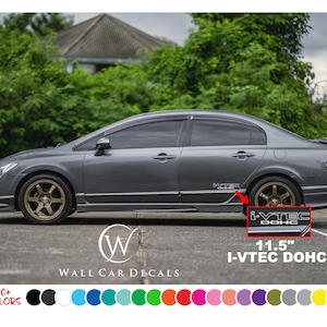 2x I-vtec DOHC Vinyl Decals. 9" - 11.5" Sticker Fits a Honda Civic ...