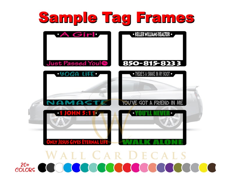 Design Your Own Personalized Black License Plate Vanity Frame - Etsy
