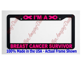 Breast Cancer Awareness Custom License Plate Frame Breast Cancer ...