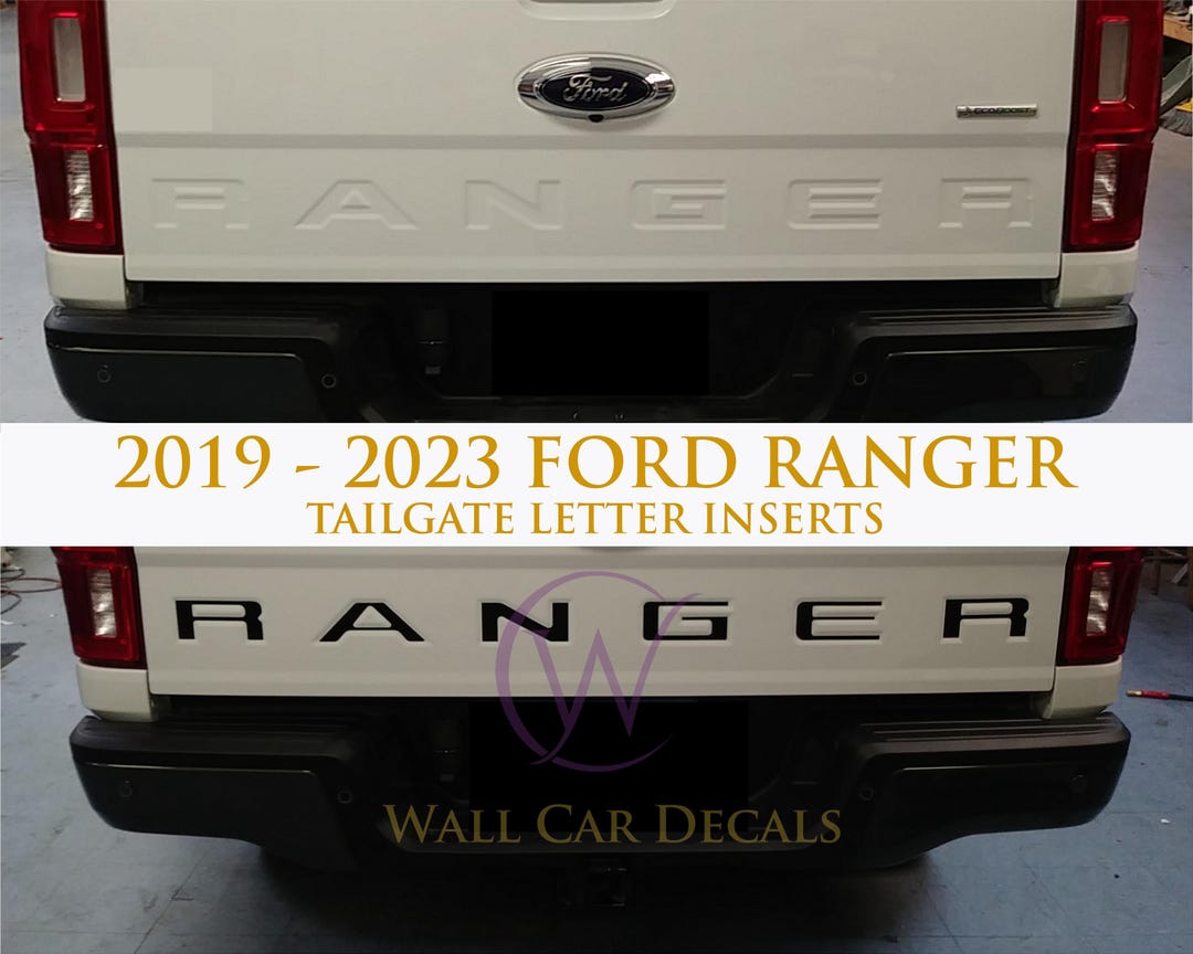 Tailgate Insert Letter Decals for 2019 Ford Ranger Truck Custom Stamped ...