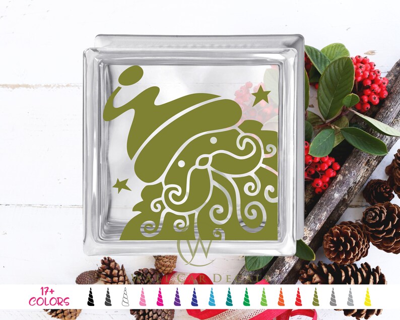 Glass Block Decals Santa Clause DIY Christmas Decoration - Etsy