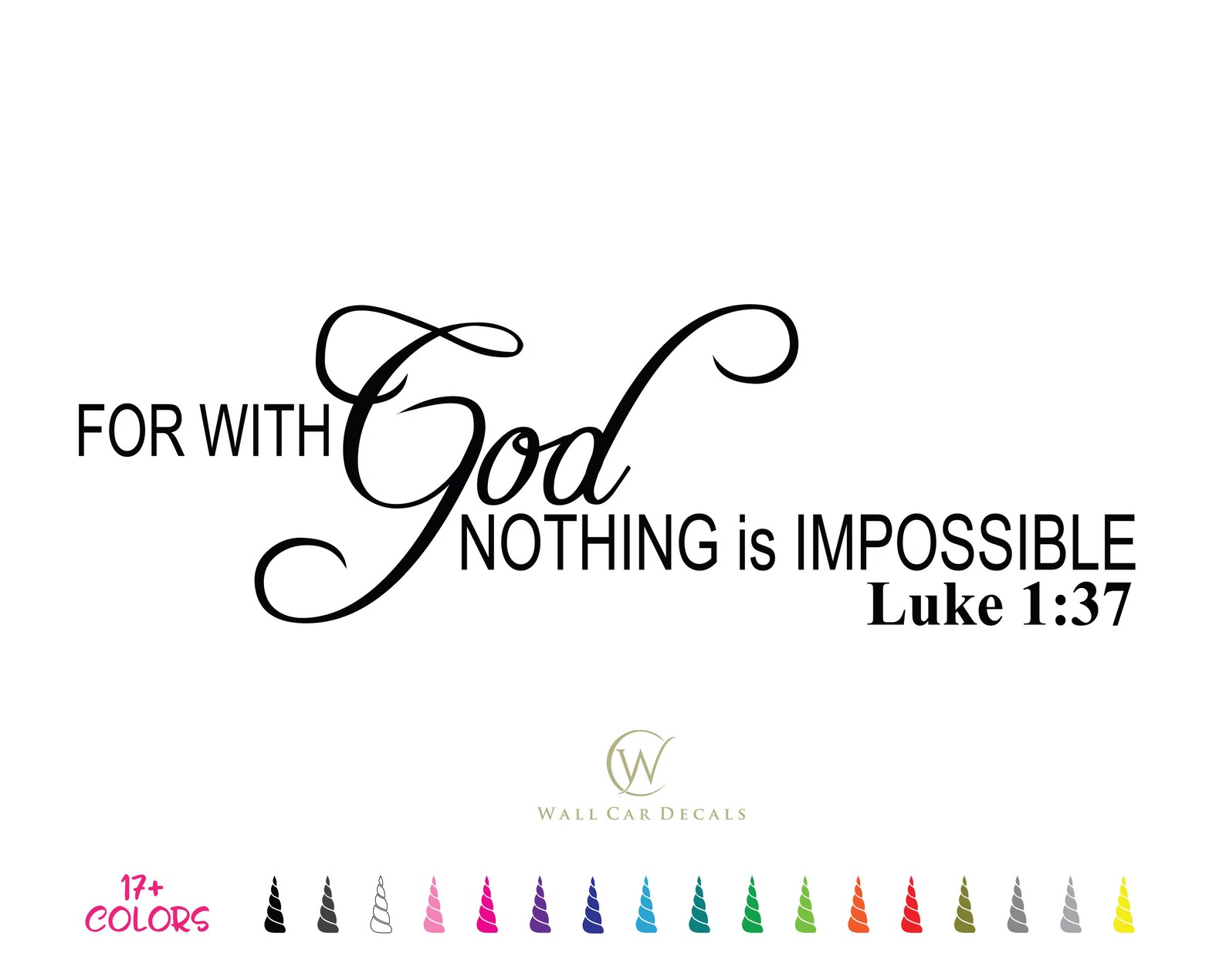 Luke 1:37 Decal Bible Wall Decal Scripture Wall Decal - Etsy
