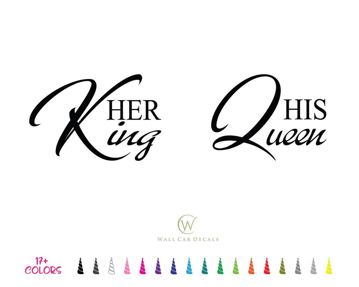 Her King His Queen Wall Quote Vinyl Decal Sticker Mirror Room - Etsy
