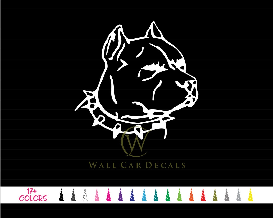 Pit Bull Head Vinyl Decal . 17 Colors - Multiple Size Choice - Custom ...
