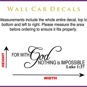 Luke 1:37 Decal Bible Wall Decal Scripture Wall Decal - Etsy