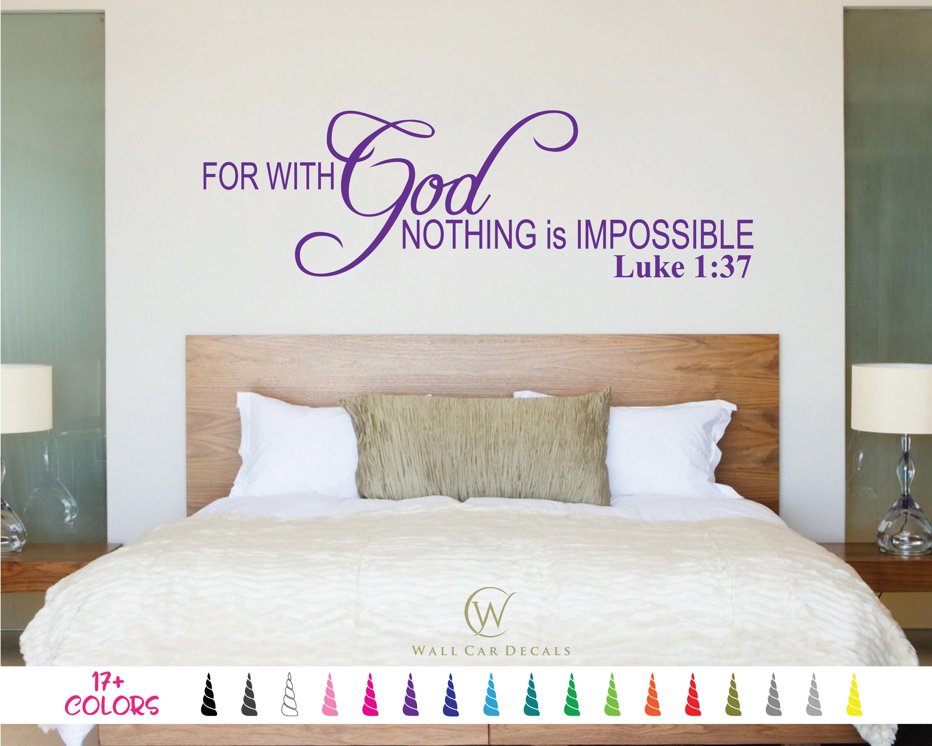 Luke 1:37 Decal Bible Wall Decal Scripture Wall Decal - Etsy