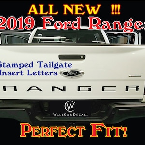 Tailgate Insert Letter Decals for 2019 Ford Ranger Truck Custom Stamped ...