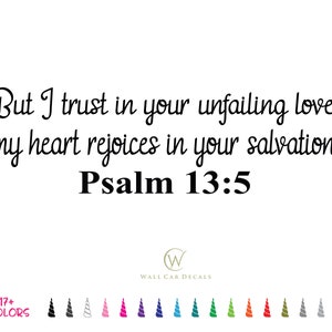 Psalm 13:5 Decal - Bible Wall Decal - Scripture Wall Decal - Christian ...