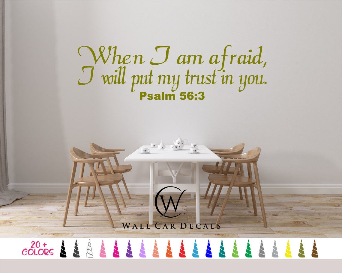 Psalm 56:3 Decal Bible Wall Decal Scripture Wall Decal - Etsy