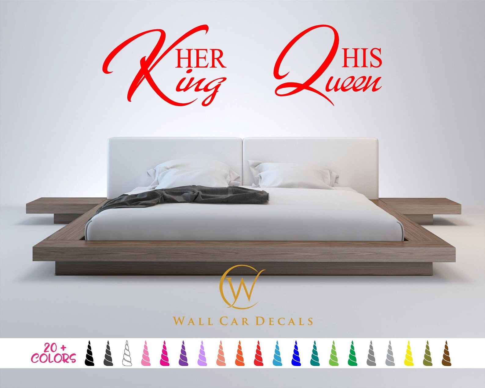 Her King His Queen Wall Quote Vinyl Decal Sticker Mirror Room - Etsy